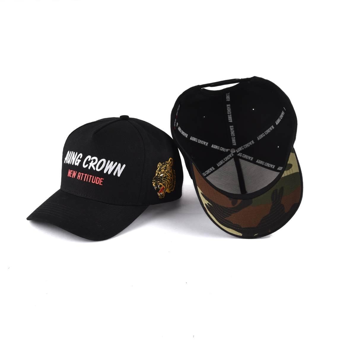 Structured Men’s Black Baseball Cap with 6 Panels KN2012151 - Aungcrown.com