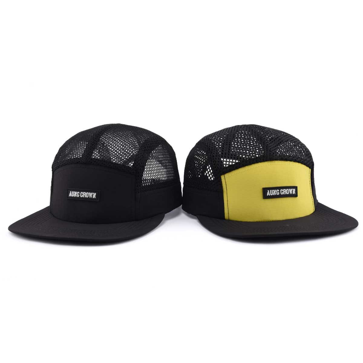 Custom Mesh Five Panel Hat With Rubber Patch SFA-210322-3 - Aungcrown.com