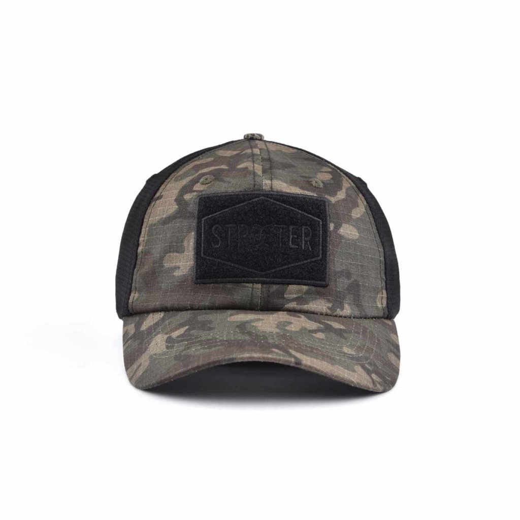 Camo cotton Velcro applique mesh trucker hat KN2101292 - Aungcrown.com