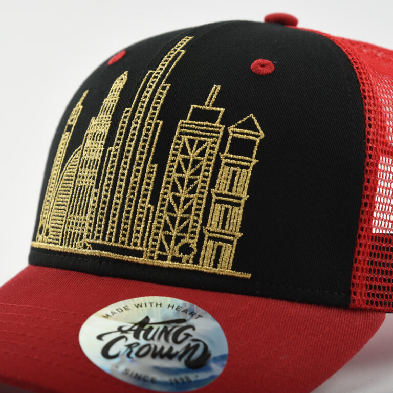 6 Panel Structured Mesh Hat With Curl Bill SFA-231120I-01 - Aungcrown.com