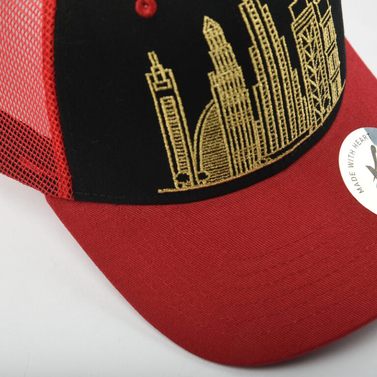 6 Panel Structured Mesh Hat With Curl Bill SFA-231120I-01 - Aungcrown.com