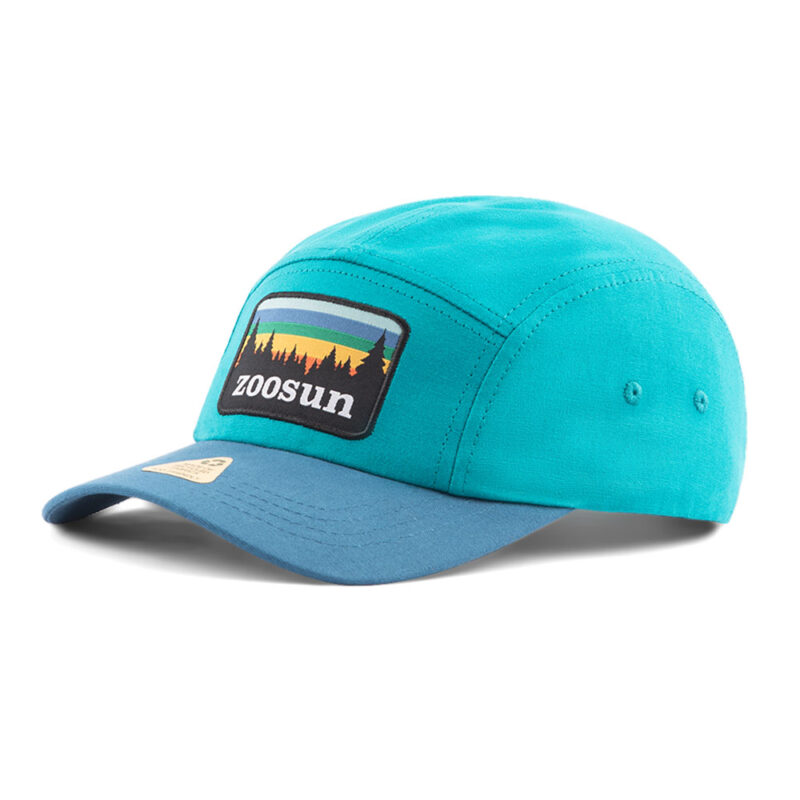 Custom Eco rPET Color Contrast 5-Panel Structured Woven Patch Panel ...